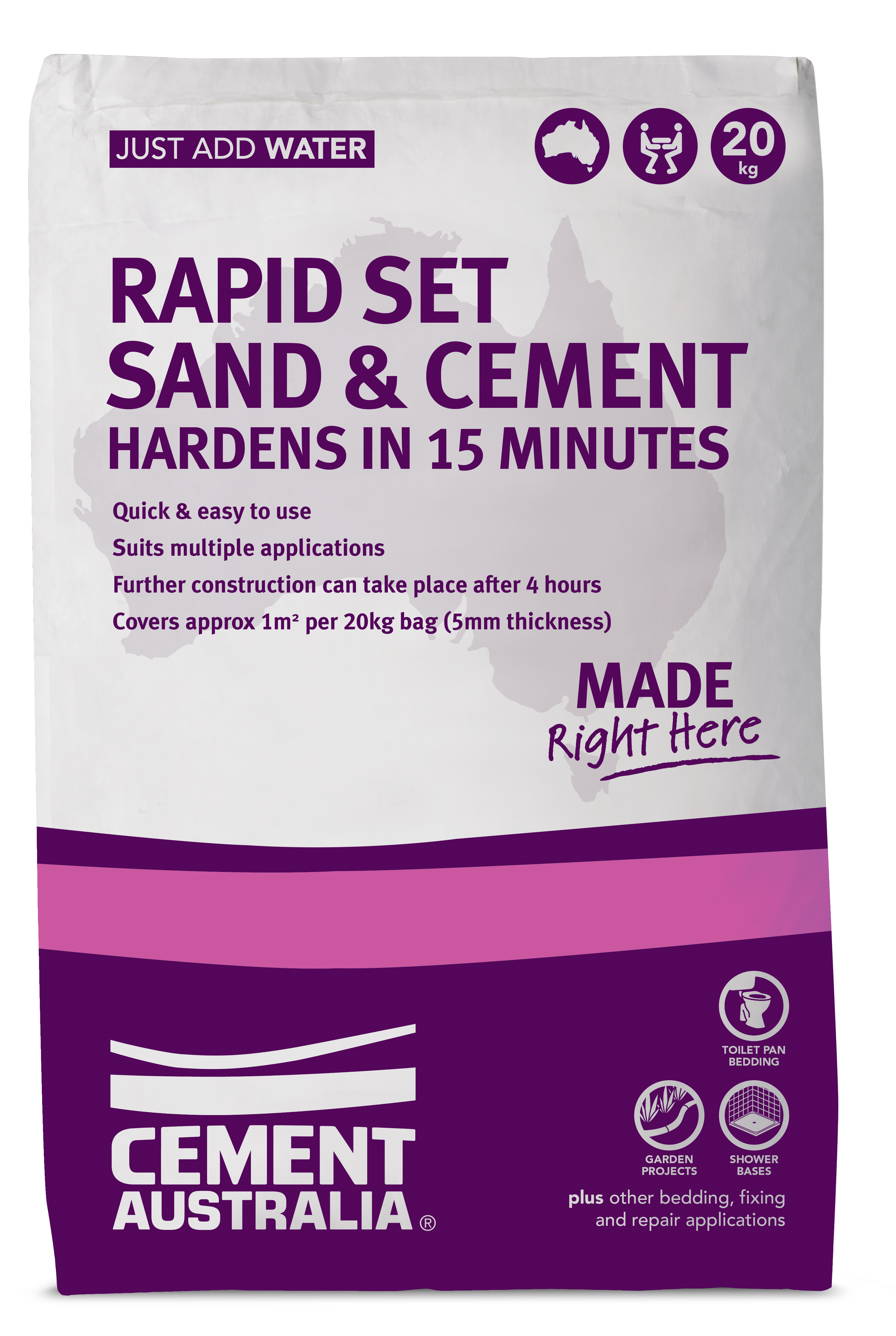 Cement Australia Rapid Set Sand & Cement 20kg - TradieCart
