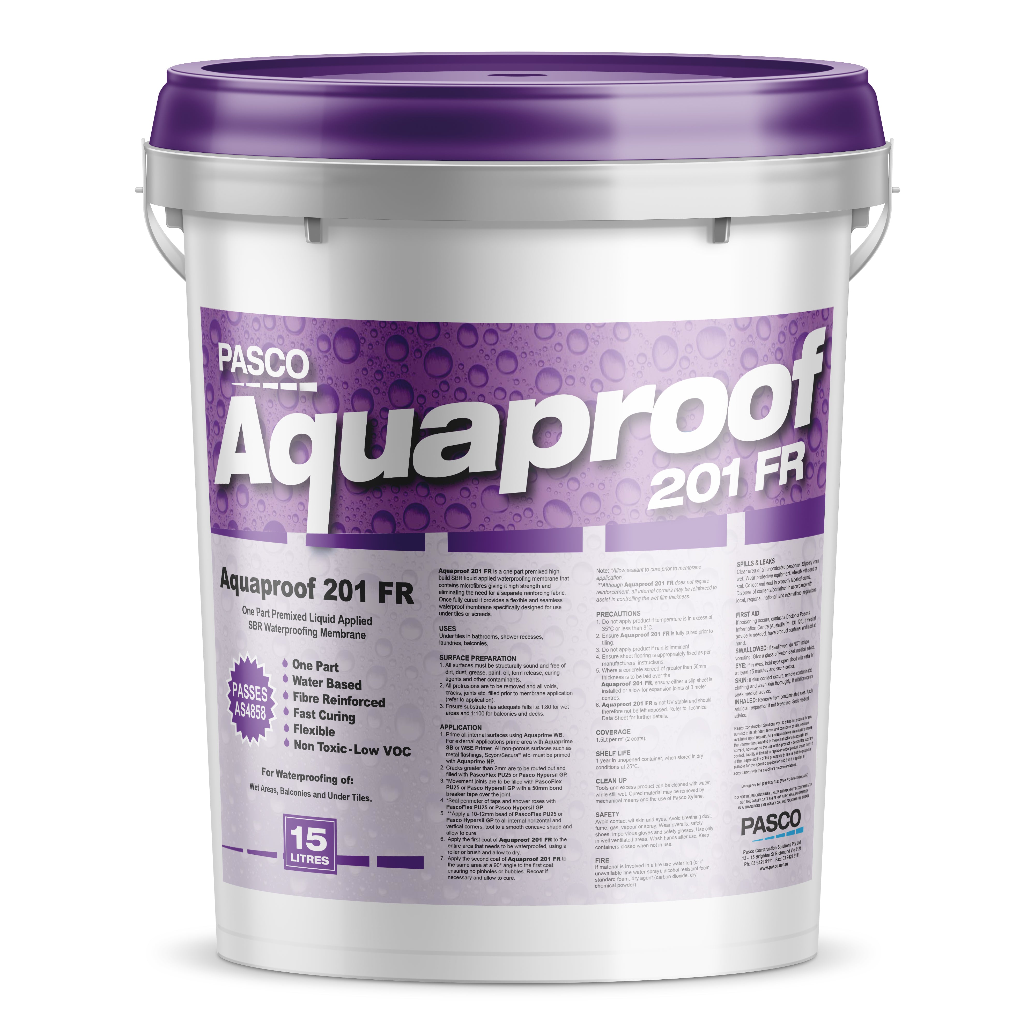 Pasco Aquaproof 201FR Dark Grey 15 Litres Waterproofing Membrane ...