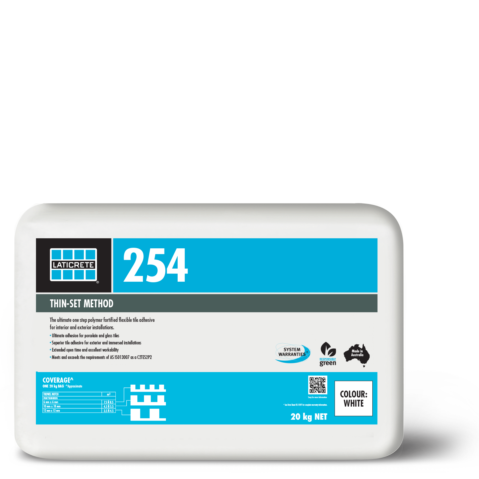 Laticrete 254 Platinum White 20kg Polymer Modified Tile Adhesive ...