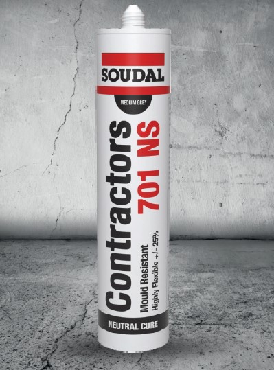 Soudal Contractors 701 NS Cement grey 300ml Cartridge Silicone - TradieCart