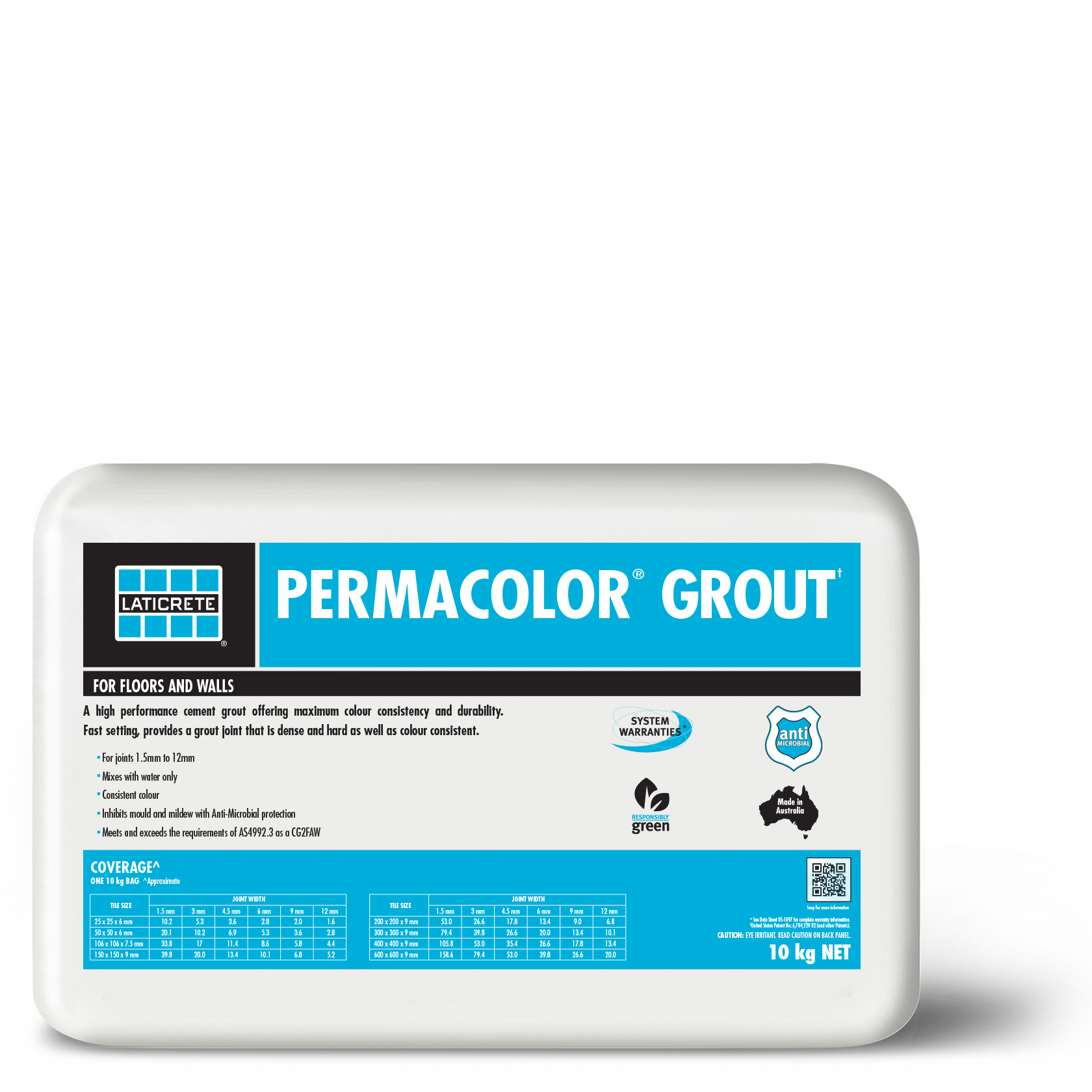 Laticrete Permacolor Grout #22 Midnight Black 10kg Tile Grout - TradieCart