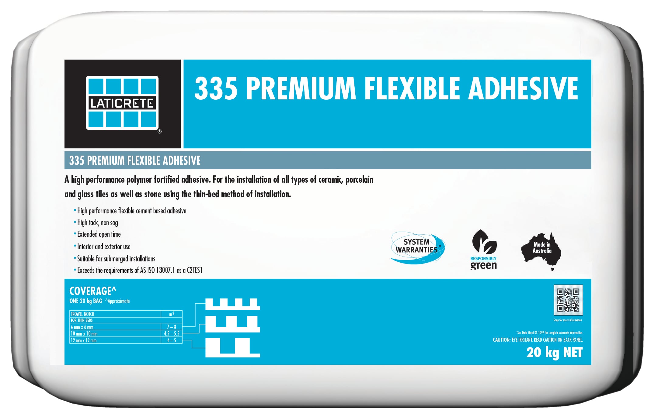 Laticrete 335 Premium White 20kg Polymer Modified Tile Adhesive ...
