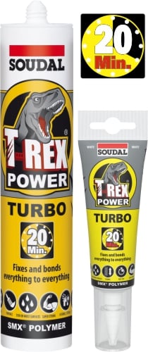Soudal T-REX Power Turbo White 290ml Cartridge Sealant Adhesive ...
