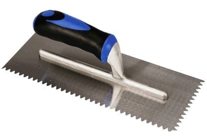 BAT Bright Steel V Notch Trowel 12mm - TradieCart