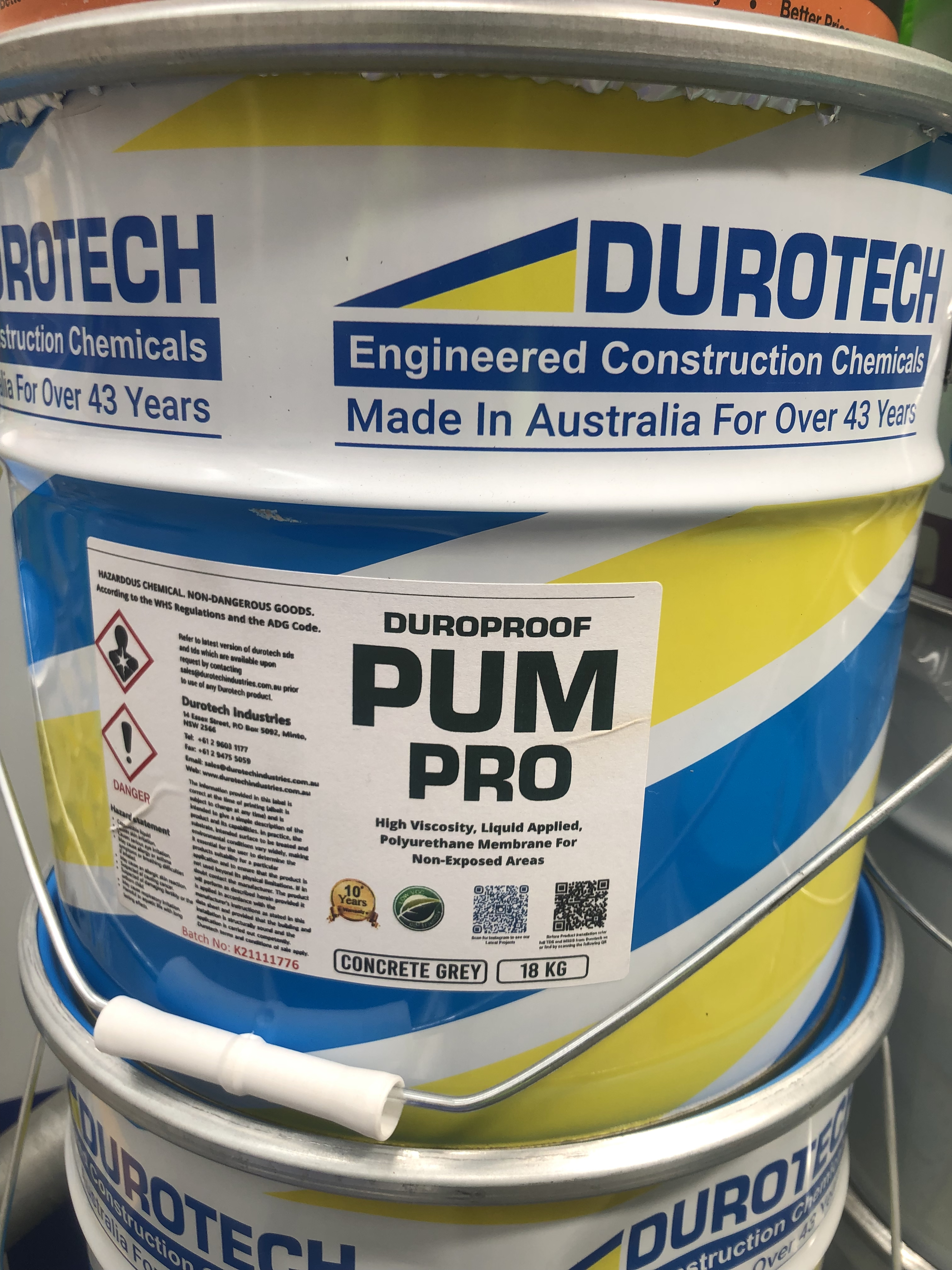 Durotech Duroproof PUM PRO Grey 15 Litres Polyurethane Waterproofing ...