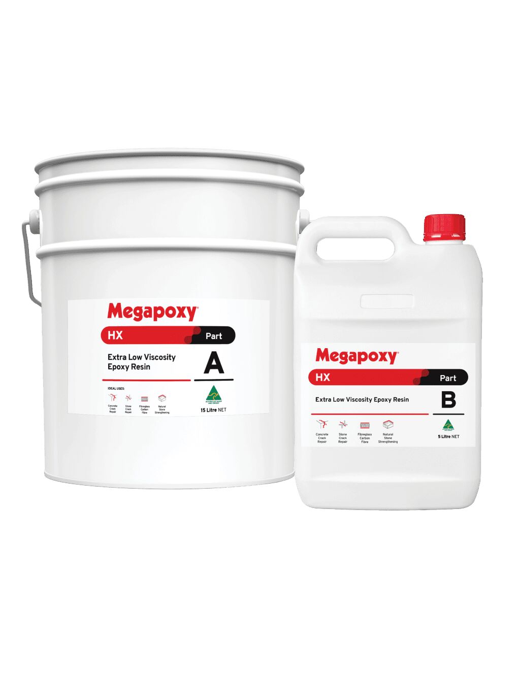Megapoxy HX 20 Litre Kit Extra Low Viscosity Epoxy Resin - TradieCart