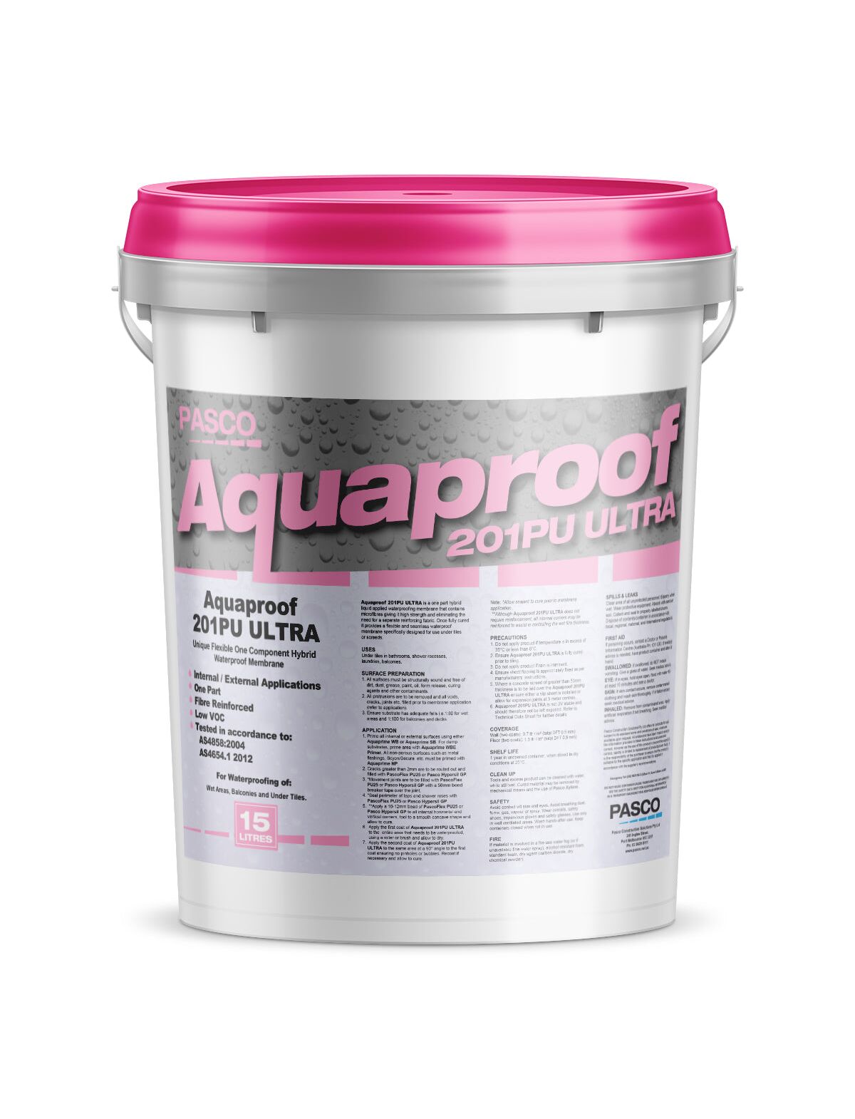Pasco Aquaproof 201PU Ultra 15 Litres Waterproofing Membrane - TradieCart