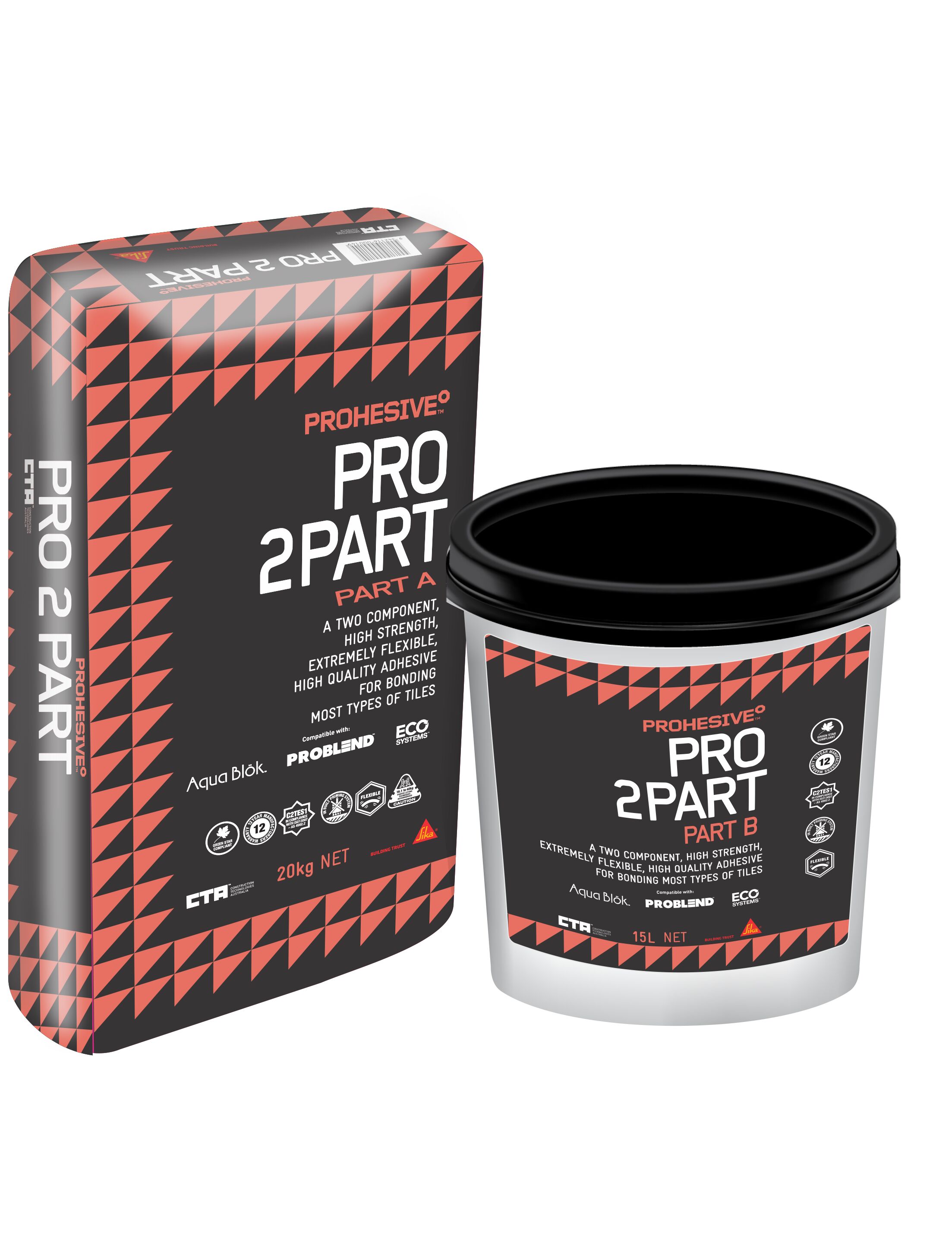 CTA Prohesive Pro 2 Part Kit 15L Part Liquid Tile Adhesive - TradieCart