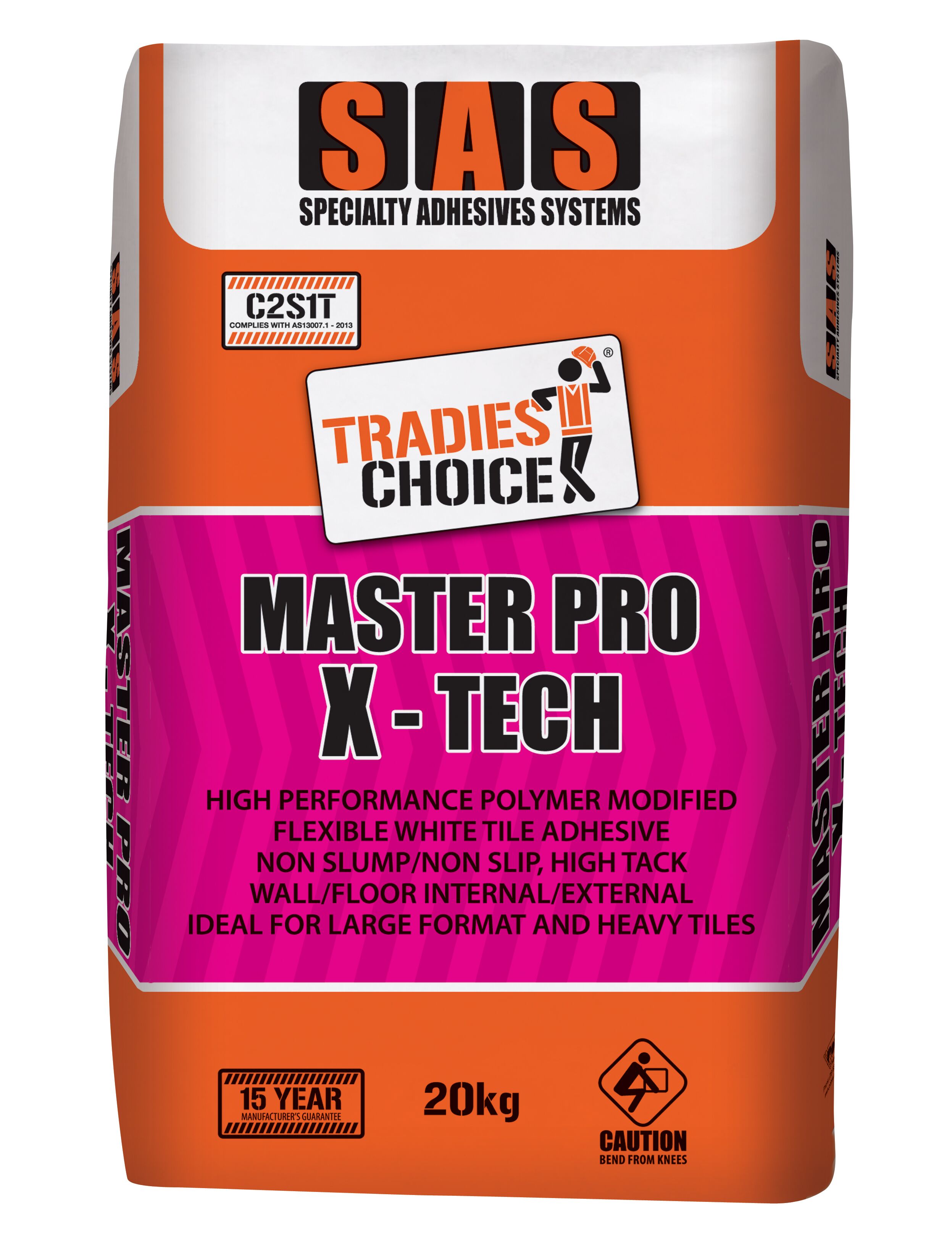 SAS Tradies Choice Master Pro X-Tech 20kg Tile Adhesive - TradieCart