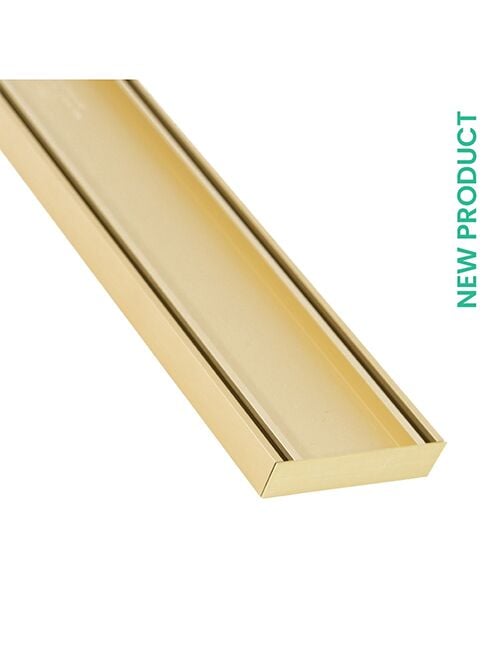 Lauxes Slimline Tile Insert Matte Gold 100mm X 26mm - TradieCart