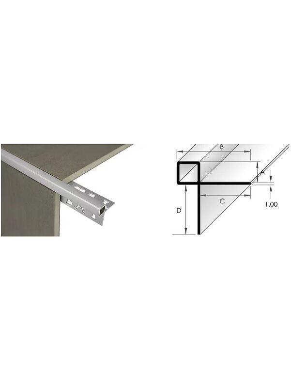 BAT Mosaic Corner Guard Matt Silver 12mm X 3m - TradieCart