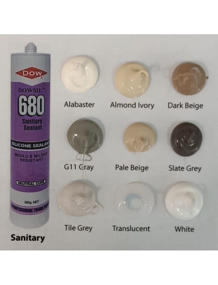 Dow Dowsil 680 Pale Beige 300ml Cartridge Sanitary Silicone - TradieCart