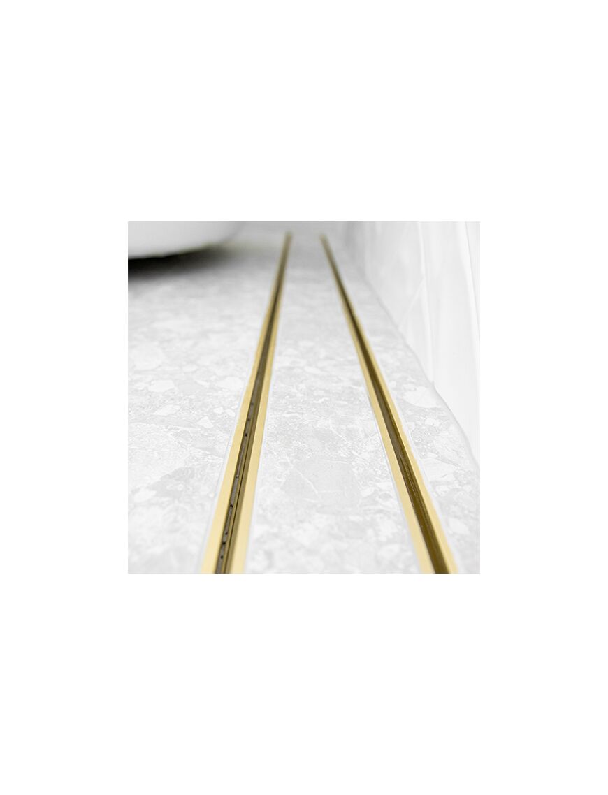 Lauxes Slimline Tile Insert Matte Gold 100mm X 26mm - TradieCart