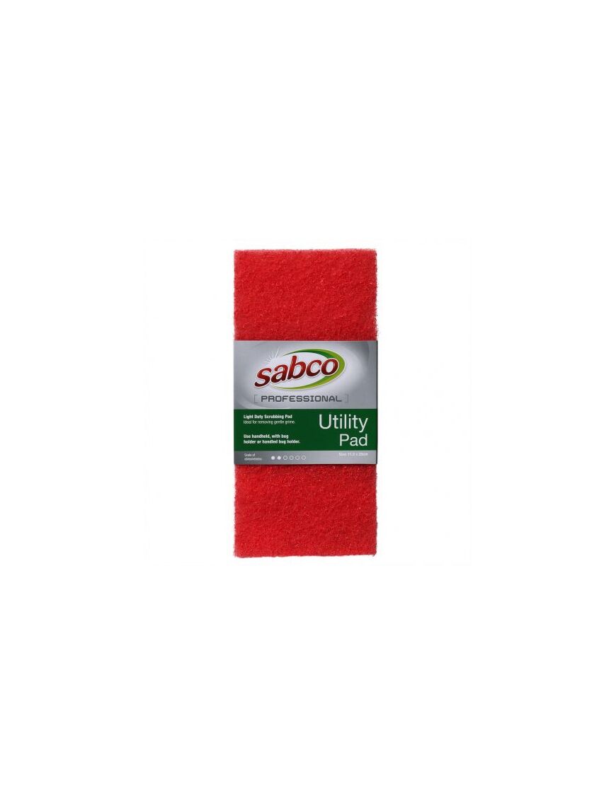 Sabco Scouring Utility Pad Red Light Duty 250 X 115mm 10 Pack - TradieCart